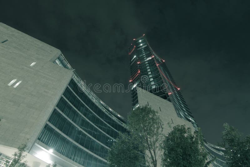 High Building from the Ground Stock Image - Image of night, business ...
