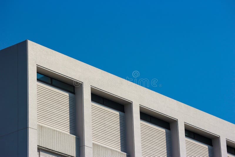 High Building Part with Blue Sky Background. Stock Photo - Image of ...