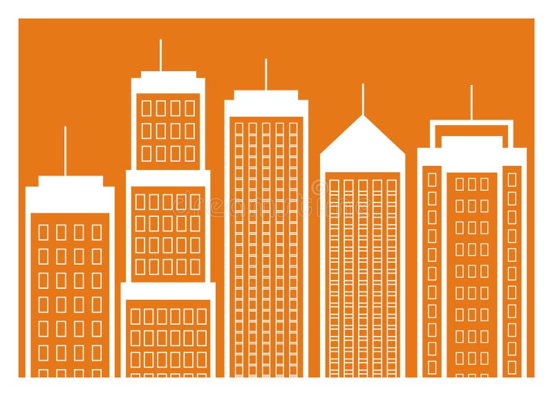 High Building Simple Illustration Stock Vector - Illustration of office ...