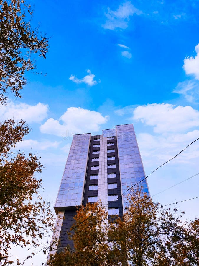 High Building Skyscraper with Blue Sky Stock Image - Image of blue ...