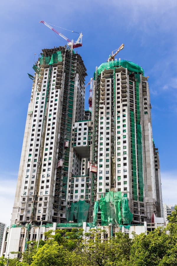 High Building Under Construction Stock Image - Image of commercial ...