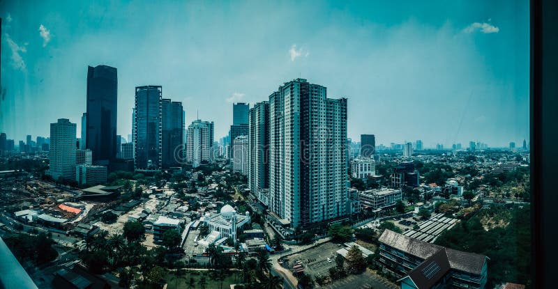 High Building View from Inside Room Stock Image - Image of view, dusk ...