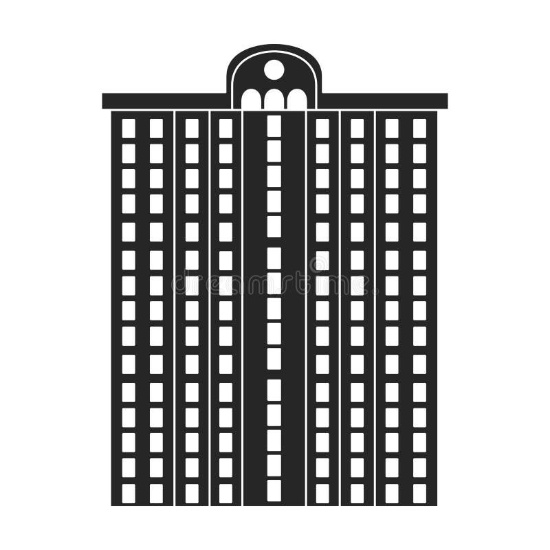 High Buildings Vector Icon.Black Vector Icon Isolated on White ...