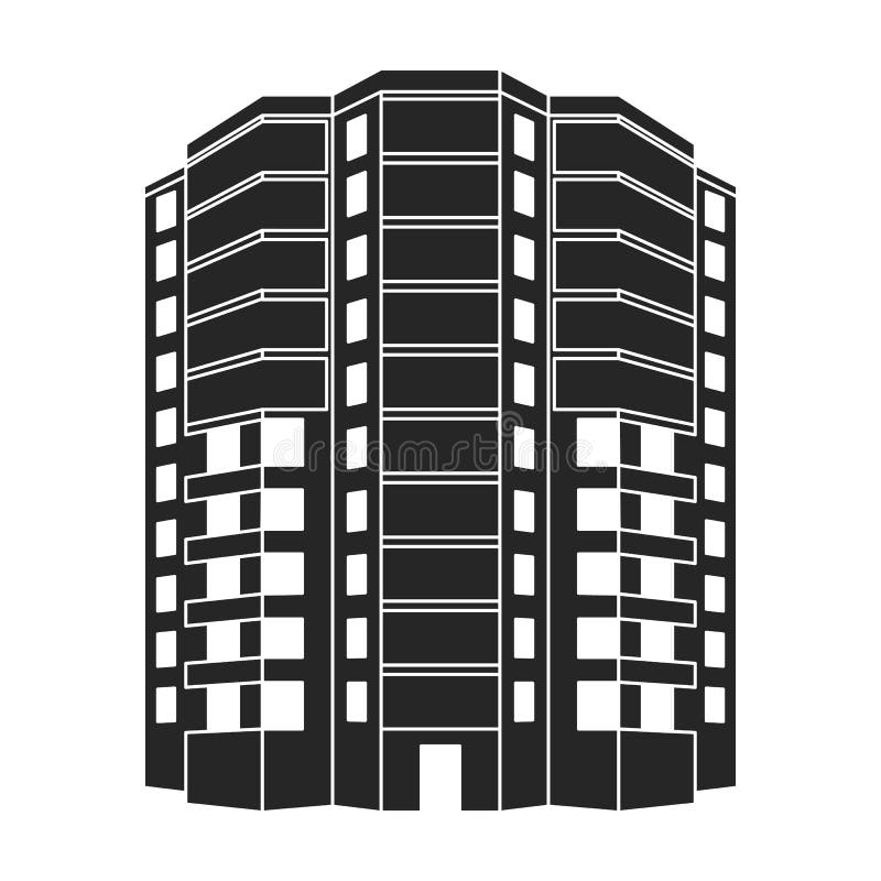 High Buildings Vector Icon.Black Vector Icon Isolated on White ...