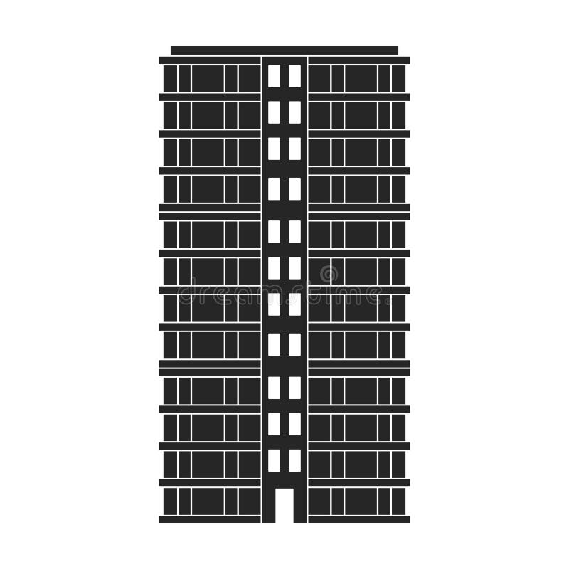 High Buildings Vector Icon.Black Vector Icon Isolated on White ...