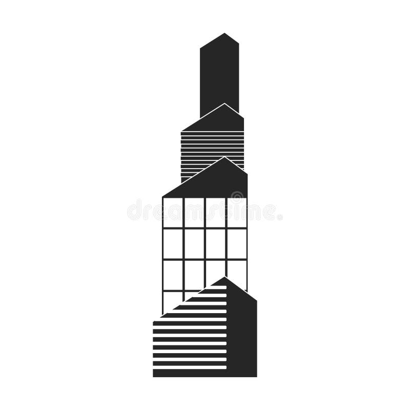 High Buildings Vector Icon.Black Vector Icon Isolated on White ...