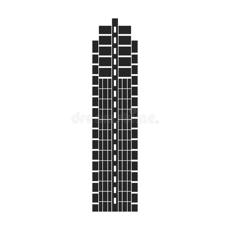 High Buildings Vector Icon.Black Vector Icon Isolated on White ...