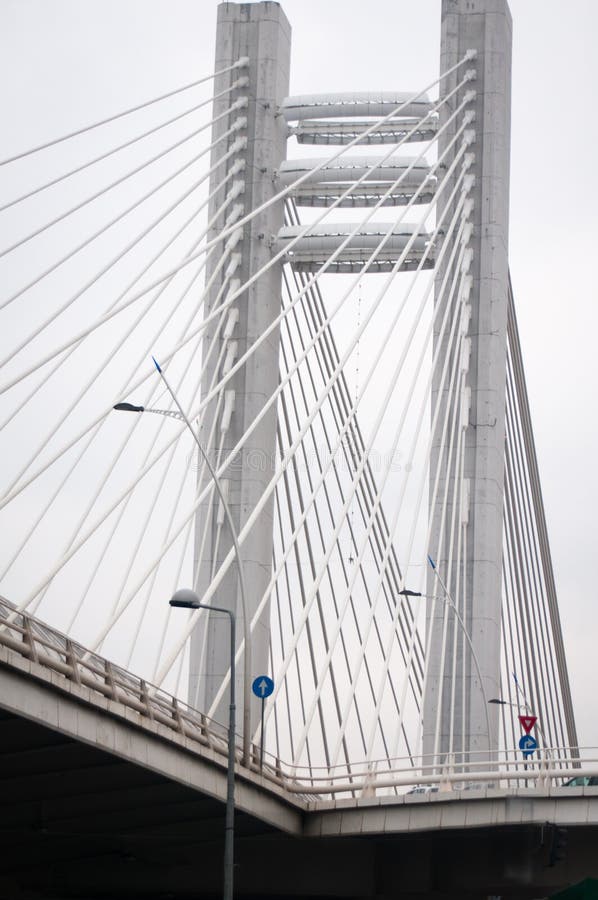 High cable bridge stock photo. Image of tension, wired - 50698726
