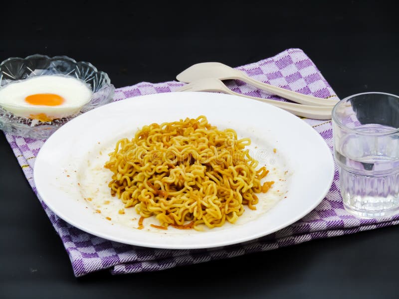 High-calorie Fast Food Fried Noodles Stock Photo - Image of fast, food ...