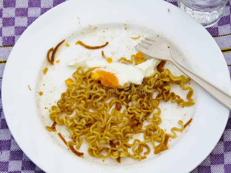 High-calorie Fast Food Fried Noodles Stock Photo - Image of lunch, high ...