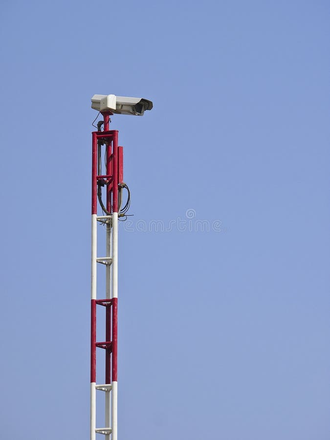 High camera pole stock photo. Image of inspect, guard - 35512058