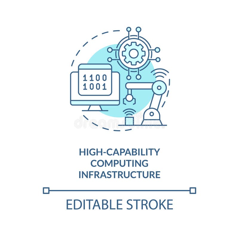 High Capability Computing Infrastructure Turquoise Concept Icon Stock ...