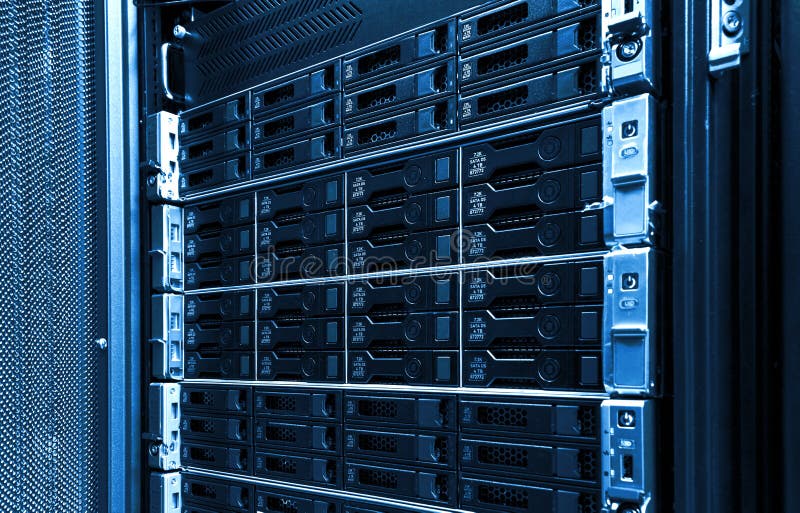 Server Rack In Big Data Center Inside Stock Photo - Image of computer ...