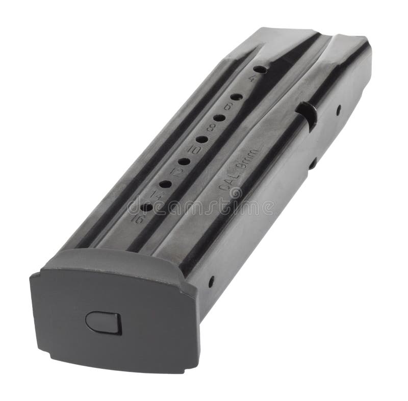 High Capacity 9 Mm Magazine Stock Photo - Image of police, black: 279906790