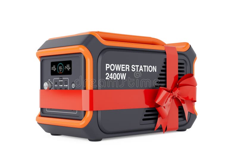 High Capacity Portable Power Generator Station with Red Ribbon As Gift ...