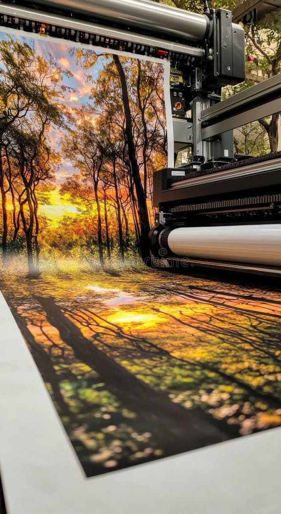 High-Capacity Printer Creating Bright, Full-Color Prints Stock Photo ...