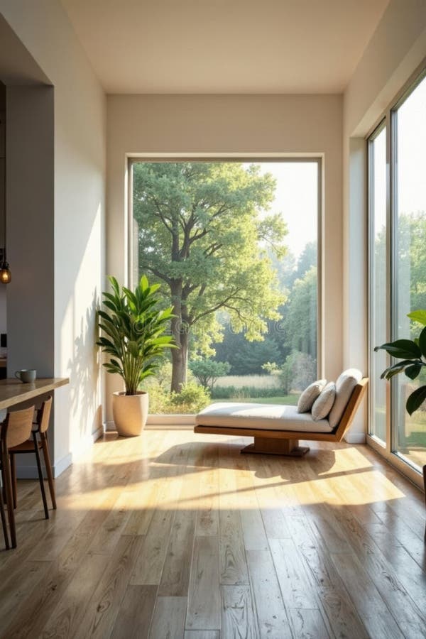 High Ceiling, Abundant Natural Light Floods Spacious Room, White ...