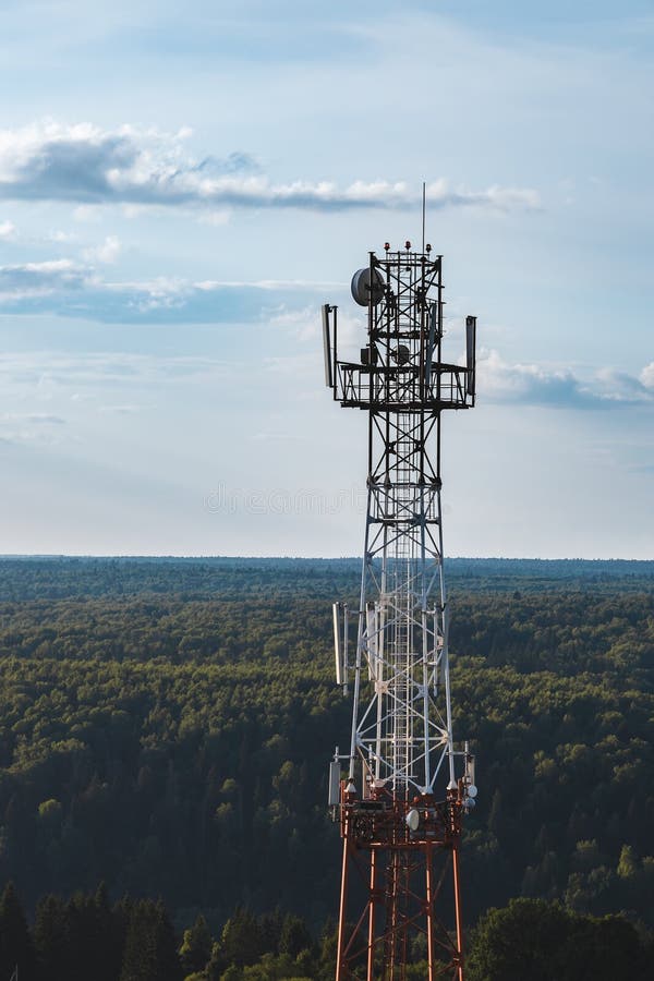 High cell tower in stock photo. Image of signal, communication - 228660328