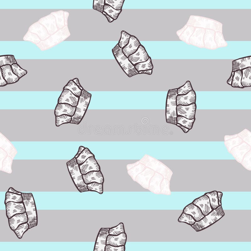 High Chef Hat Engraved Seamless Pattern. Kitchen Traditional Element in ...