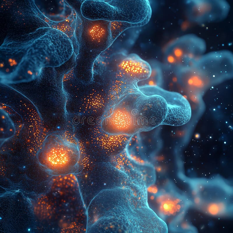 Artistic Conceptual Visualization of Microscopic Universe with Glowing ...