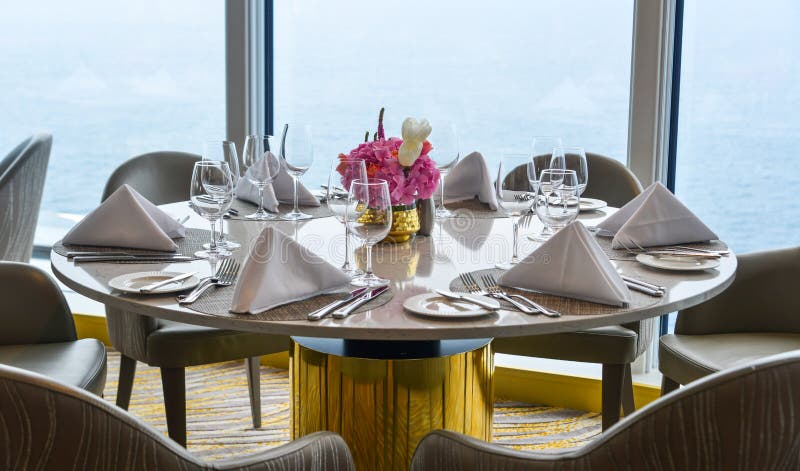 High Class Luxury Restaurant Interior Stock Image - Image of fork ...