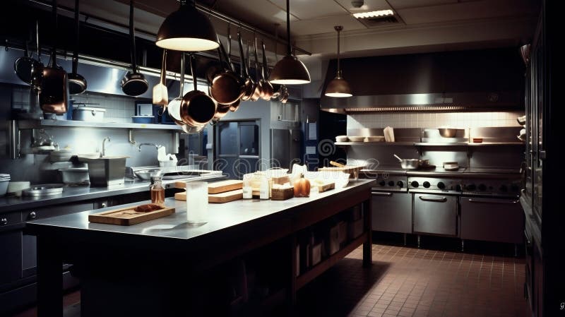 High Class Restaurant Kitchen. Generative AI Stock Illustration ...