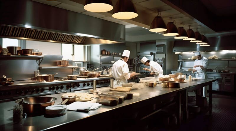 High Class Restaurant Kitchen. Generative AI Stock Illustration ...