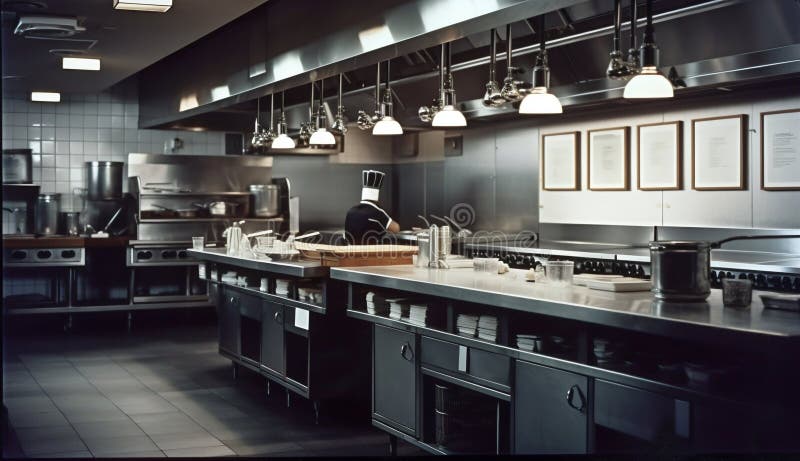 High Class Restaurant Kitchen. Generative AI Stock Illustration ...