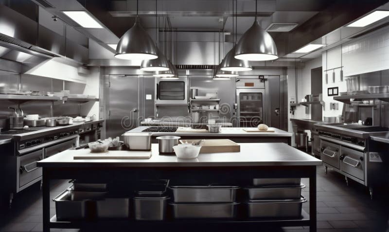 High Class Restaurant Kitchen. Generative AI Stock Illustration ...