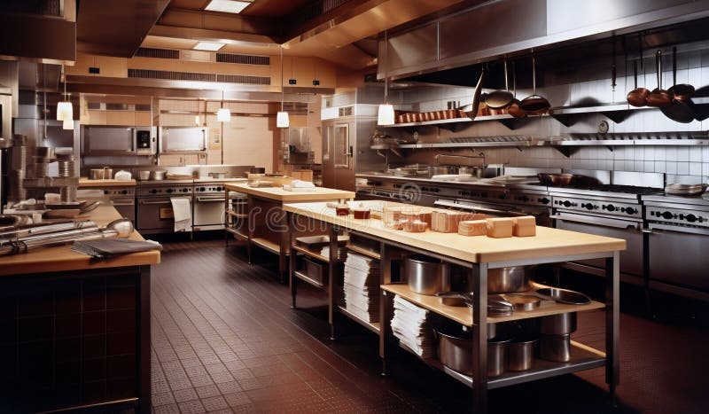 High Class Restaurant Kitchen. Generative AI Stock Illustration ...