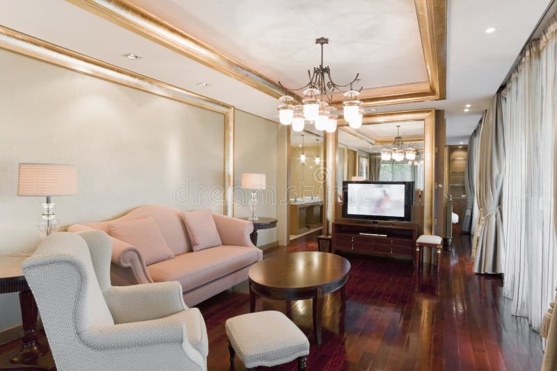 High class living room stock image. Image of hotel, habitat - 12084203
