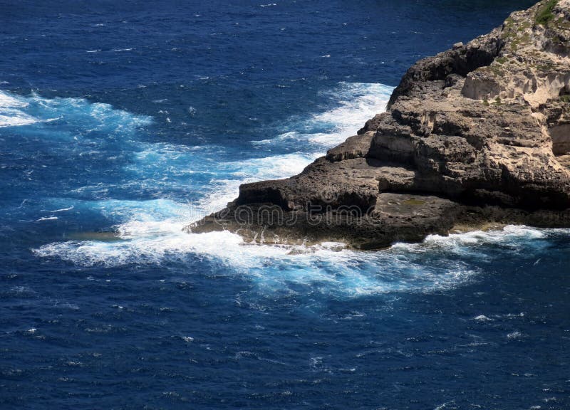 High Cliff on the Sea with Waves Stock Photo - Image of scenery ...