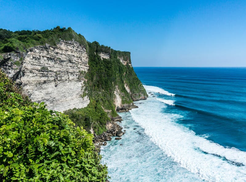 The Cliff at Uluwatu Temple, Bali Indonesia. Stock Image - Image of ...