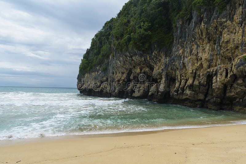 High Cliffs Jutting Out into the Sea Stock Photo - Image of dishes ...