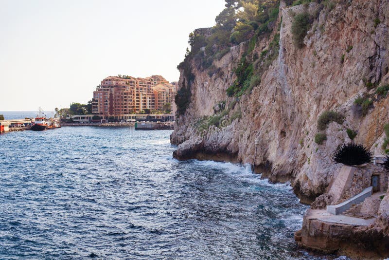 High Cliffs and Maritime Museum in Monaco Editorial Stock Photo - Image ...