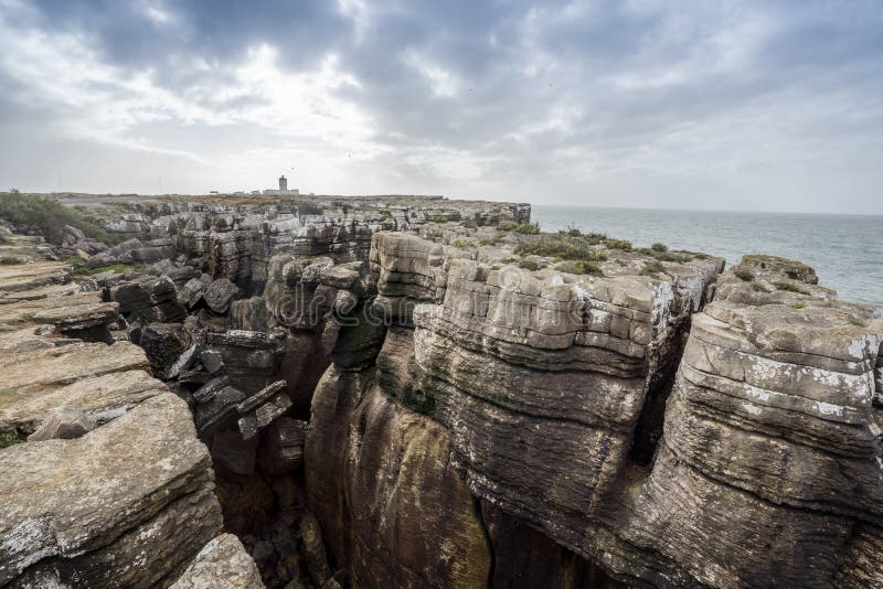 High Cliffs on Peniche Peninsula, Portugal Stock Image - Image of beach ...