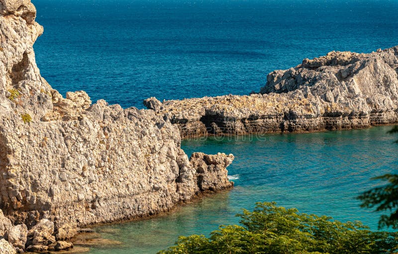 High Cliffs in St. Paul S Bay Stock Photo - Image of lagoon, nature ...