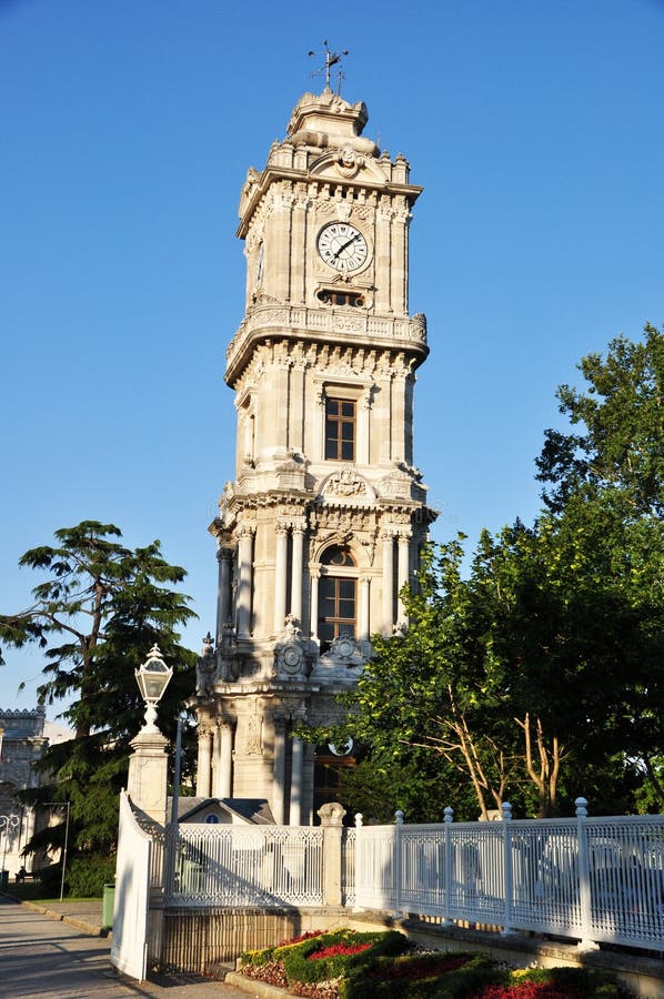 High clock tower. stock photo. Image of stone, istanbul - 227406408