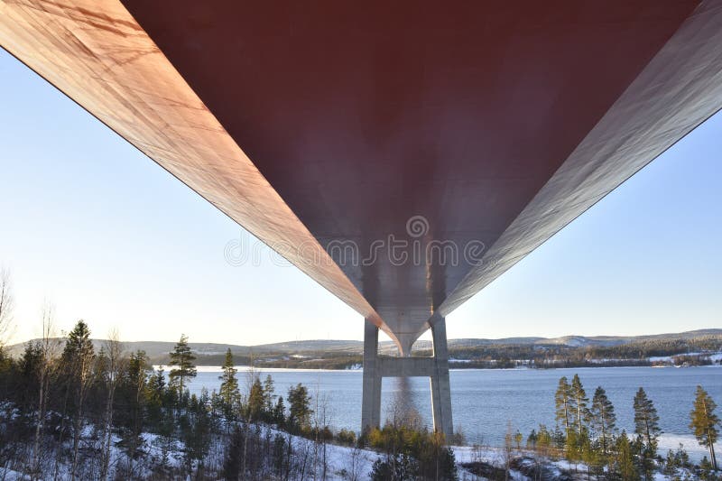 High Coast Bridge from Below Stock Image - Image of architecture ...
