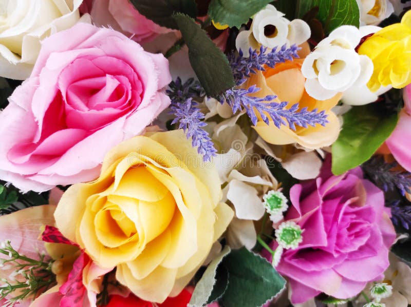 High Colored Flower Arrangements Stock Photo - Image of beauty, decor ...