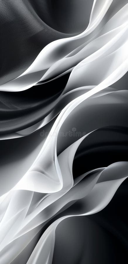 Abstract Black and White Flowing Shapes Background with High Contrast ...