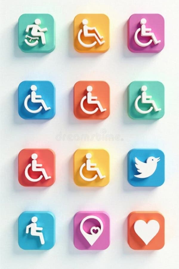 High Contrast Accessibility Icons, Clean Design, Sensory, Universal ...