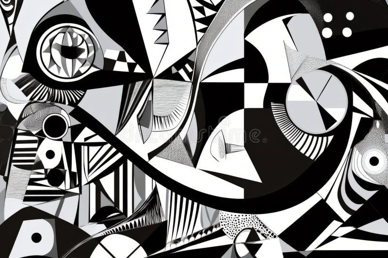 High Contrast Black White Abstract Background Bold Geometric Patterns ...