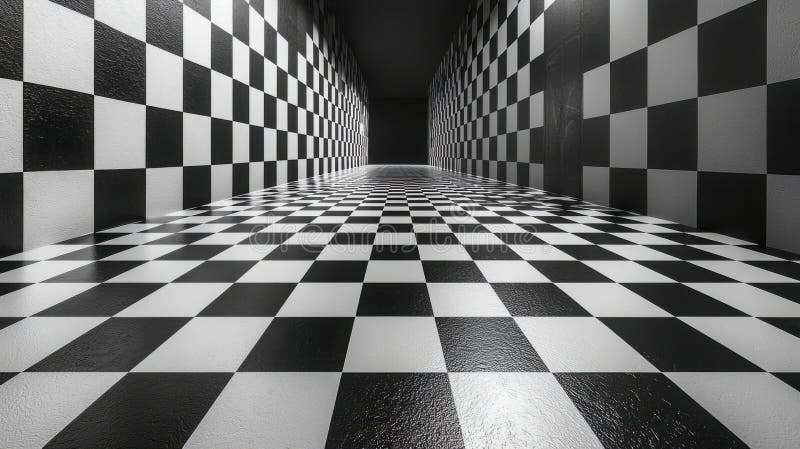 High Contrast Black and White Checkerboard Pattern Creates Striking ...