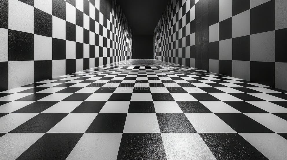 High Contrast Black and White Checkerboard Pattern Creates Striking ...