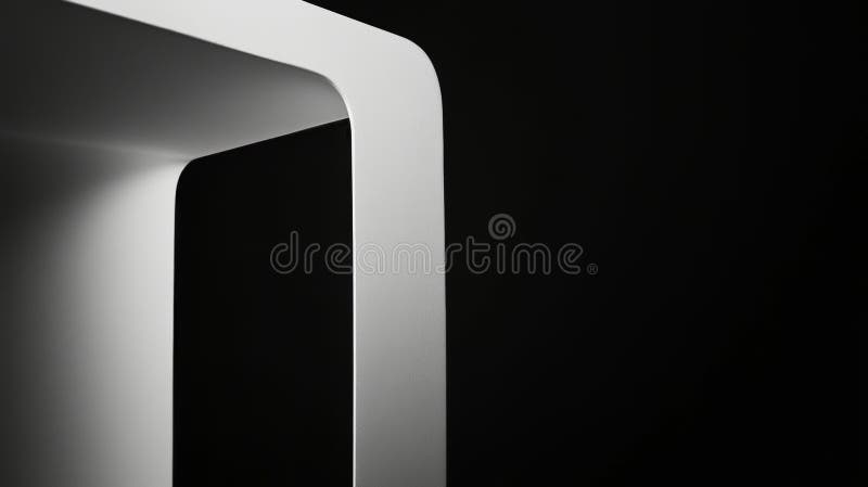 High Contrast Black and White Frame with Rounded Corners on Black ...