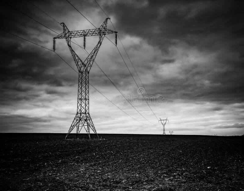 A High Contrast Black and White HDR Photo of the Landscape with a High ...