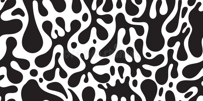 Psychedelic Blob Drip Pattern in Black and White Stock Illustration ...