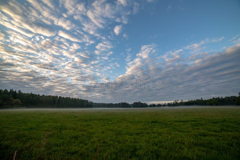 High Contrast Clouds on Blue Sky Over Natural Landscape Stock Image ...