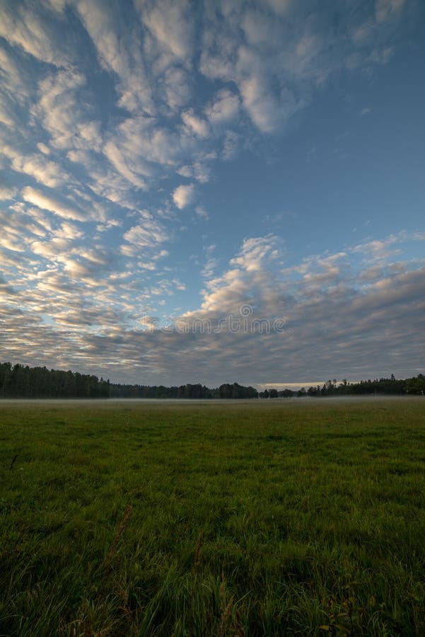 High Contrast Clouds on Blue Sky Over Natural Landscape Stock Image ...
